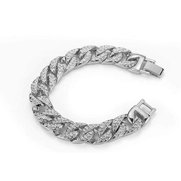 KingsTrend | Accessories | New Mens Curb Cuban Silver Wrist Chain ...